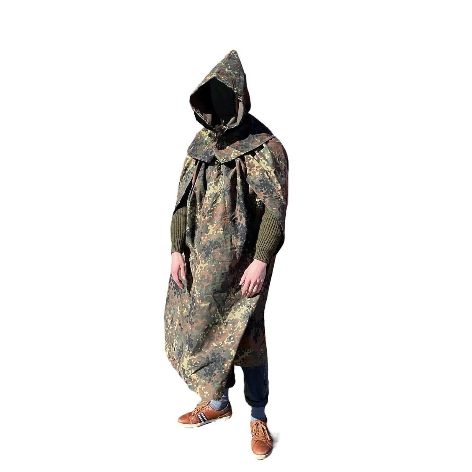 German Army Bundeswehr Flecktarn Zeltbahn Shelter/Poncho + Hood / Stow ...