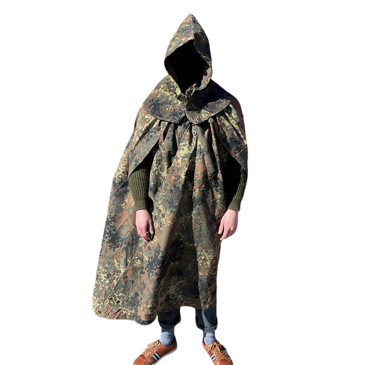 German Army Bundeswehr Flecktarn Zeltbahn Shelter/Poncho + Hood / Stow ...