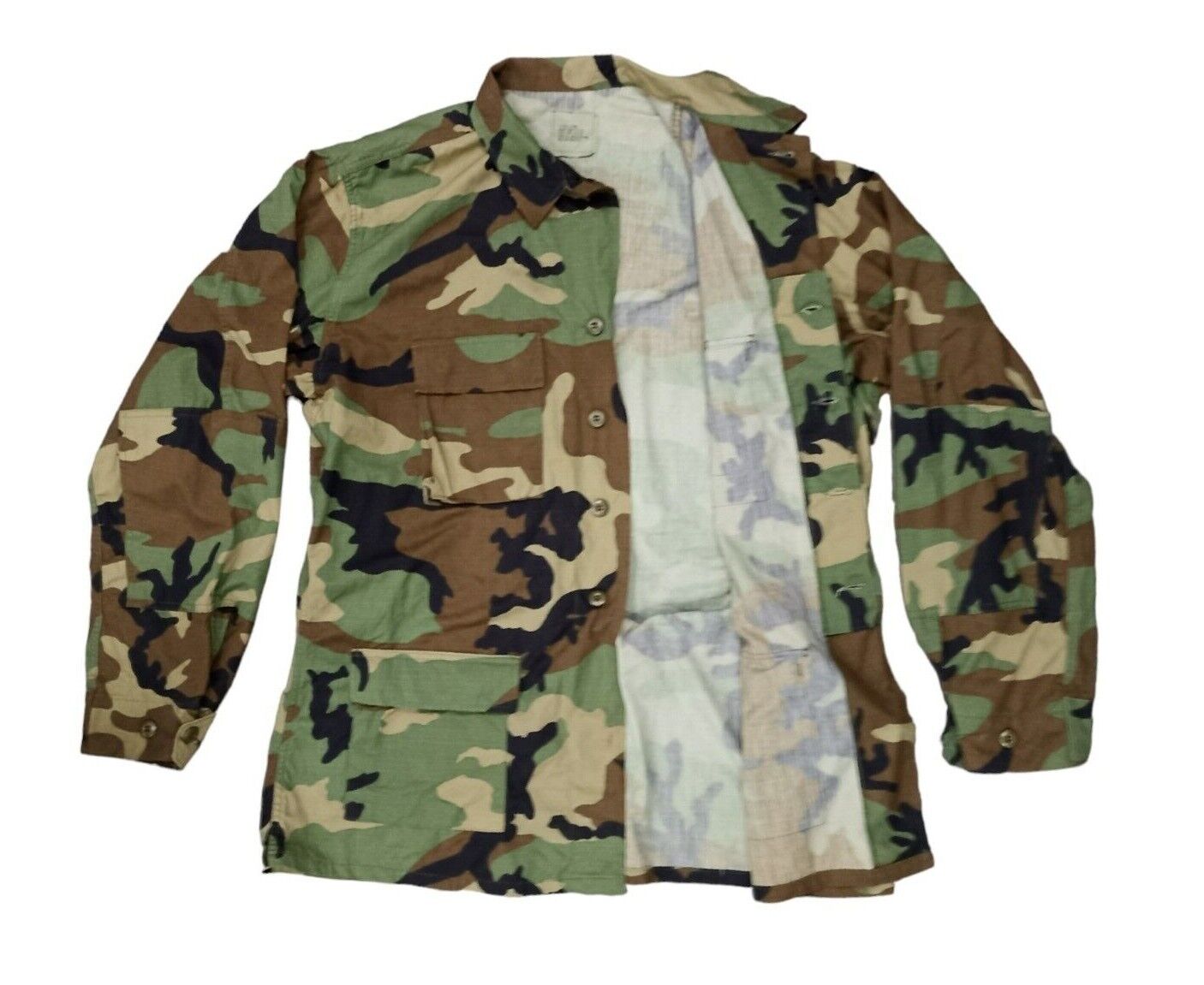 US Army Hot Weather Woodland Camouflage BDU Shirt Ripstop Combat Jacke ...