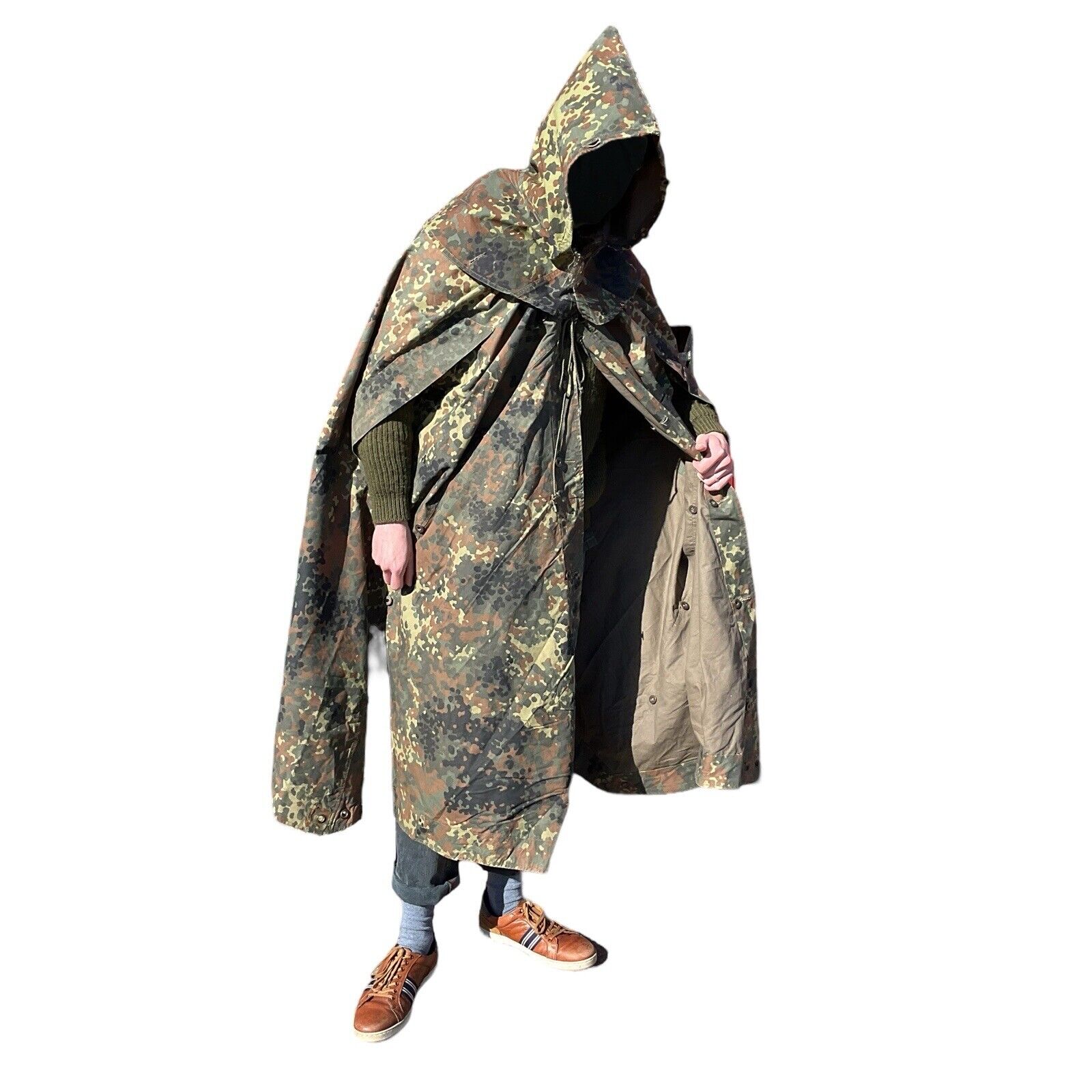 German Army Bundeswehr Flecktarn Zeltbahn Shelter/Poncho + Hood / Stow ...