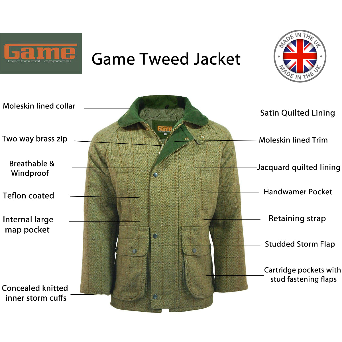Game Tweed Jacket - Fife – Pools Surplus Stores