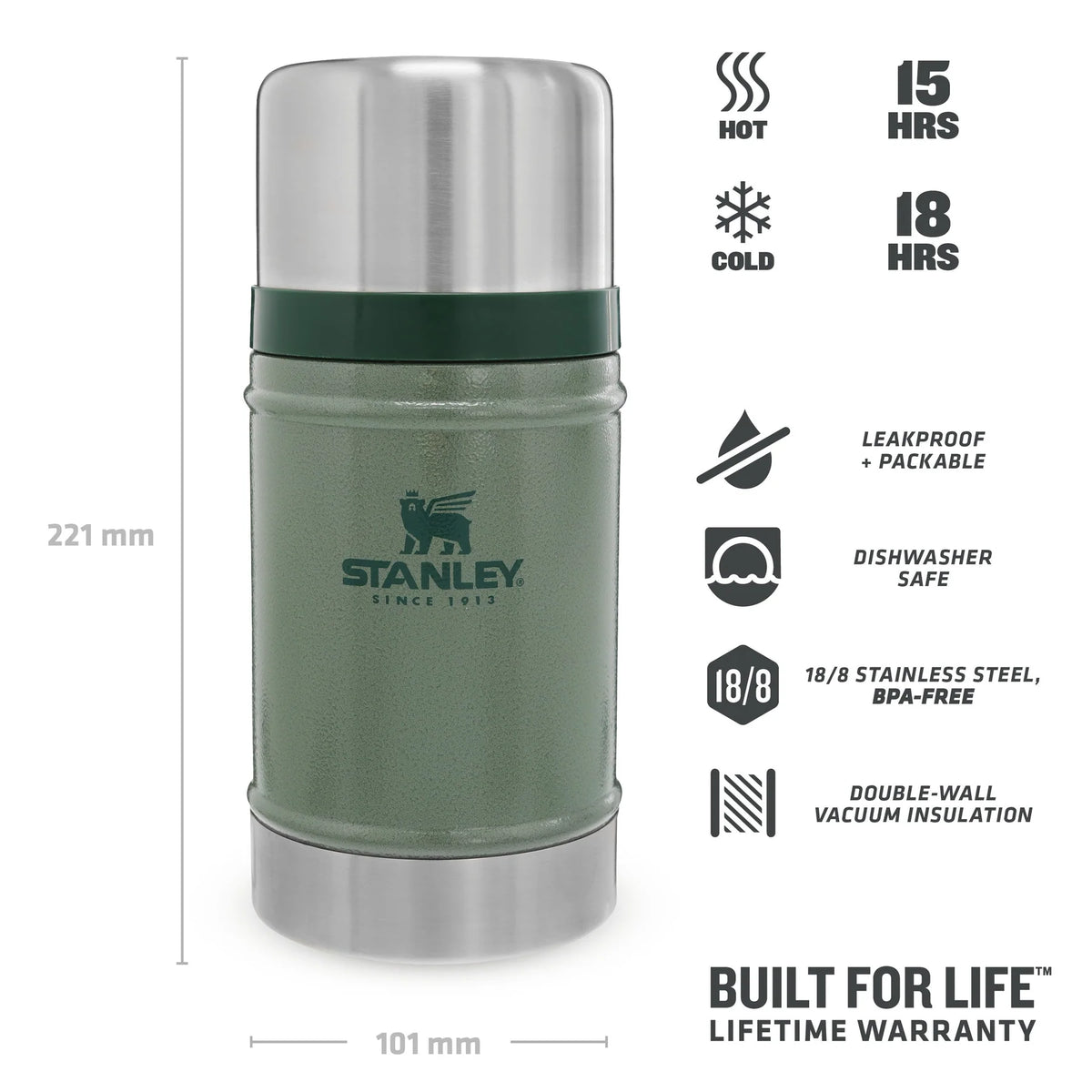 Stanley Classic Legendary Insulated Food Jar - 0.7L - Green – Pools ...
