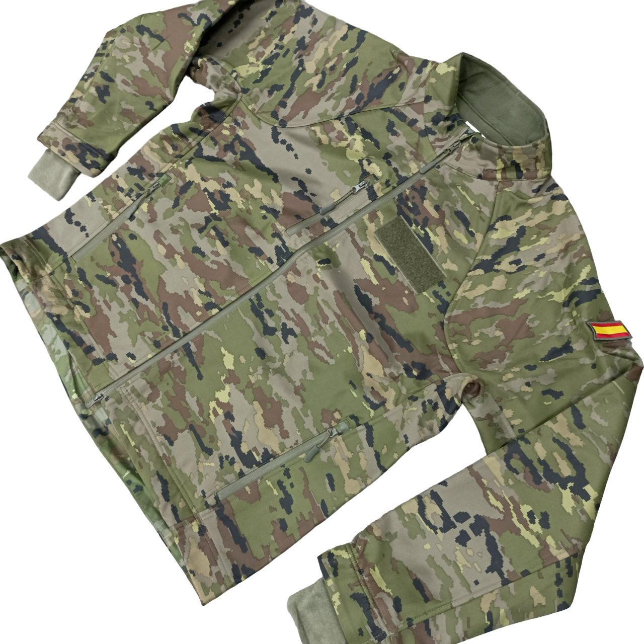 Spanish Army Pixel Camo Softshell Combat Jacket / Polar Fleece - NEW – Pools Surplus Stores